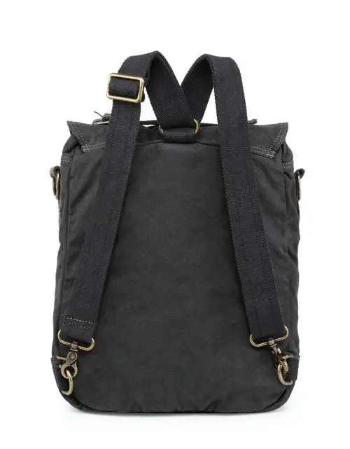 TSD BRAND Coastal Canvas Convertible Backpack - Grey