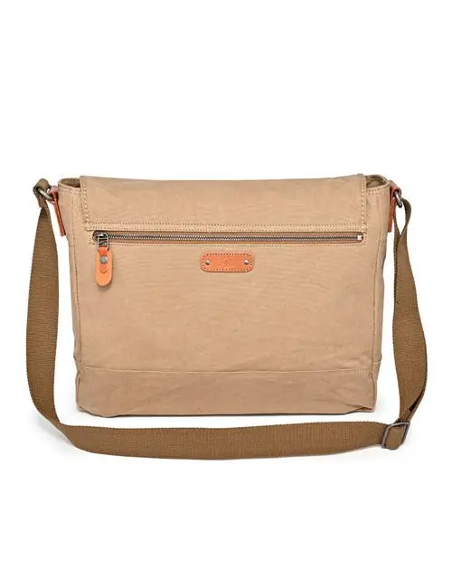 TSD BRAND Super Horse Canvas Flap Messenger Bag