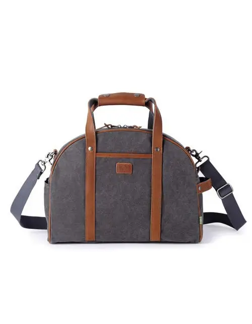 TSD BRAND Stone Creek Waxed Canvas Duffle Bag - Grey