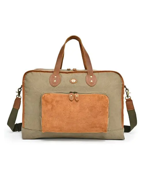 TSD BRAND Valley Oak Waxed Canvas Convertible Duffle Bag - Olive