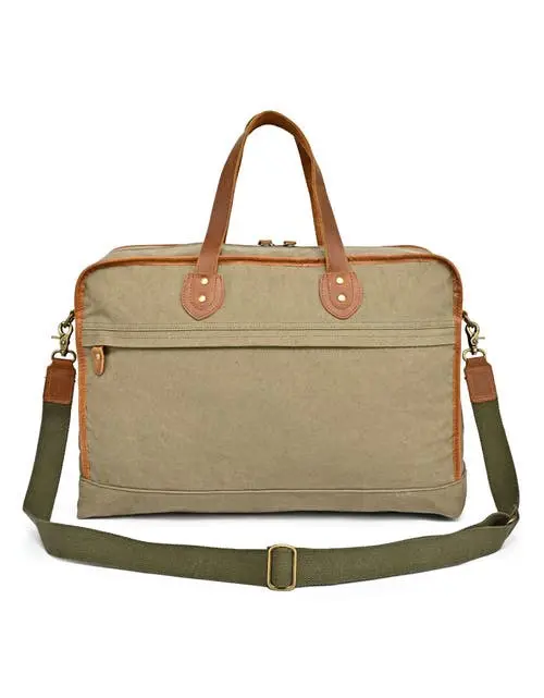 TSD BRAND Valley Oak Waxed Canvas Convertible Duffle Bag - Olive