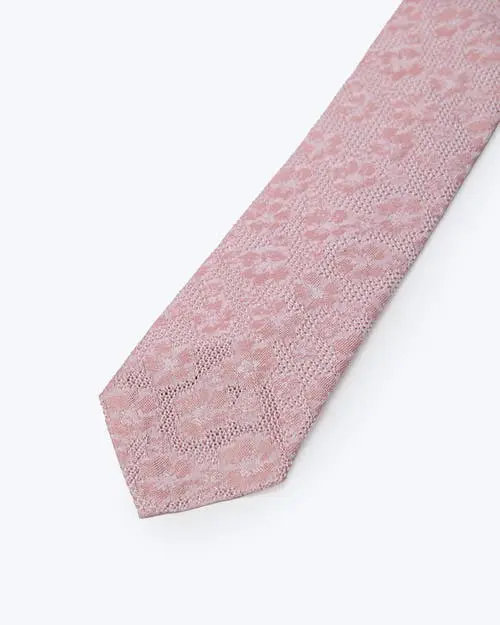 KNOTTERY & CO Sakura Leno Silk Tie - Pink