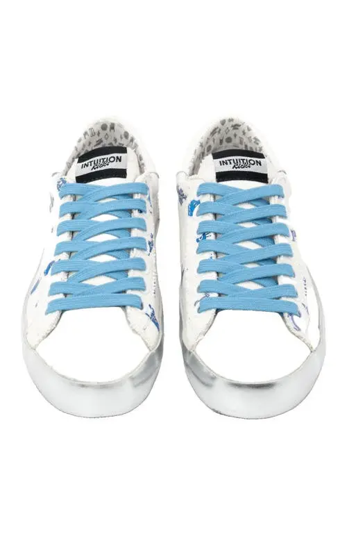INTUITION KICKS Fiducia Italian Denim Canvas Evil Eye Sneaker - Blue