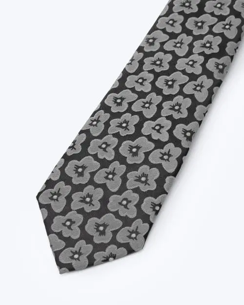 KNOTTERY & CO Poppy Blooms Silk Jacquard Tie