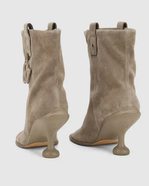 NAKED WOLFE Kindly Suede/leather Boots - Stone