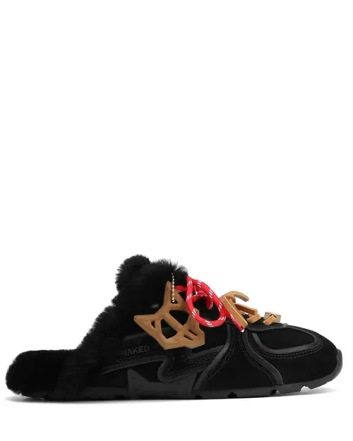 NAKED WOLFE Adorn Suede Slip-ons - Black