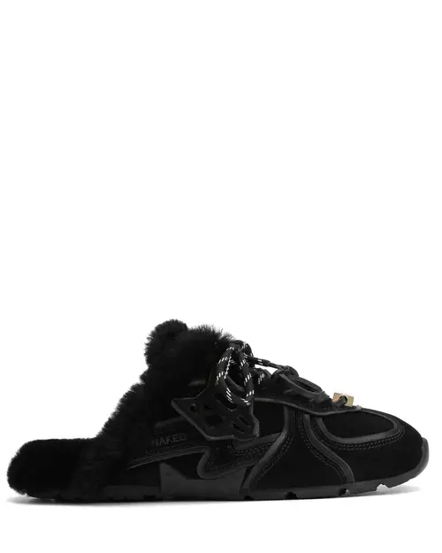 NAKED WOLFE Adorn Suede Slip-ons - Black