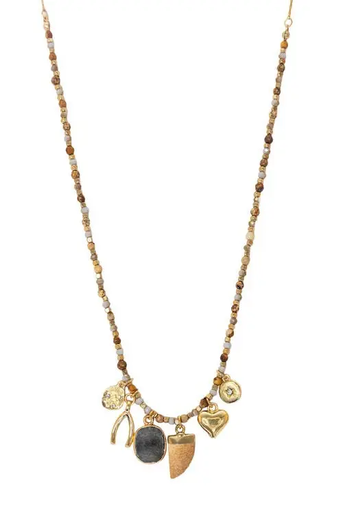 MARLYN SCHIFF Edie 6-charm Beaded Necklace