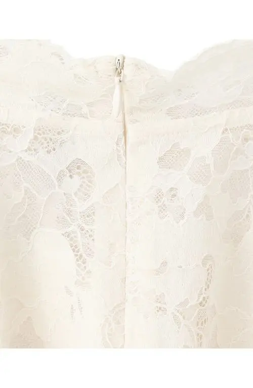 Mango Guipure Lace Puffed Sleeve Top