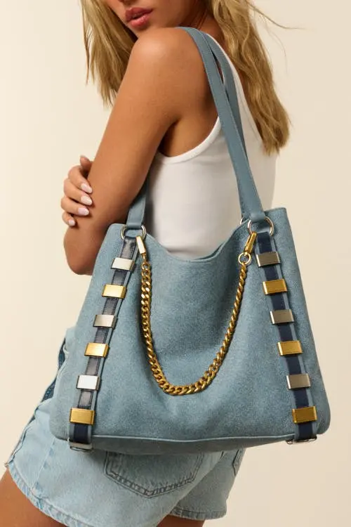 RAPT Links Leather Tote - Denim