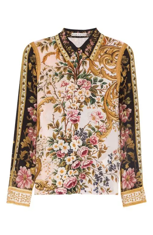 Alice + Olivia Willa Silk Button-front Shirt<br /><br /><br /><br /><br /><br /><br />willa Placket Silk Shirt