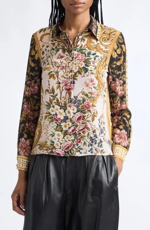 Alice + Olivia Willa Silk Button-front Shirt<br /><br /><br /><br /><br /><br /><br />willa Placket Silk Shirt - True Grandeur
