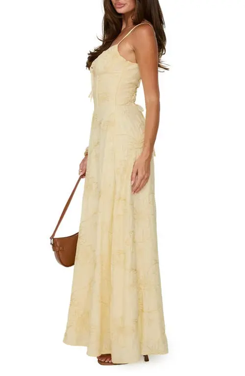 Princess Polly Members Only Floral Embroidered Gown