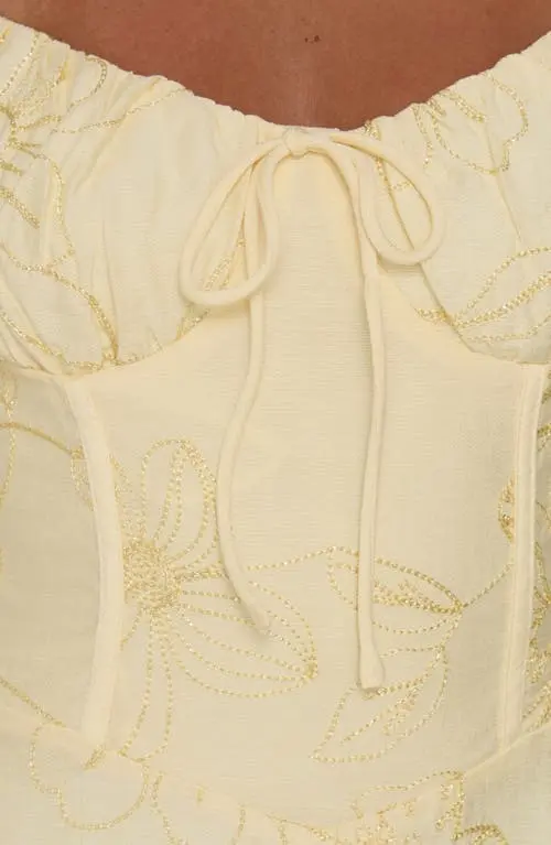 Princess Polly Members Only Floral Embroidered Gown