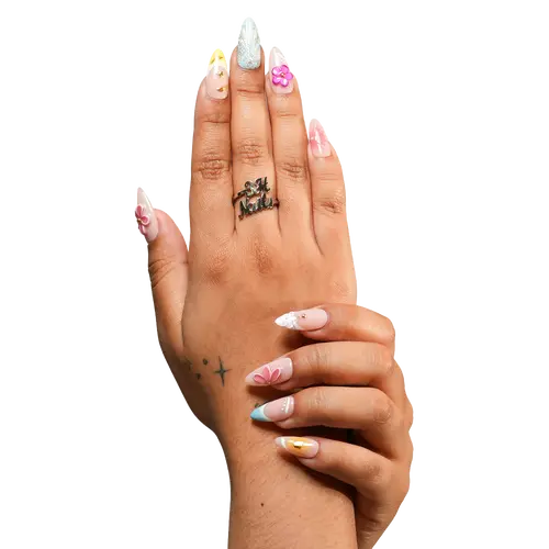 3H NAILS Miamimedium Almond Press-on Nails