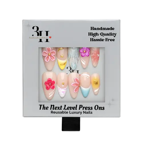 3H NAILS Miamimedium Almond Press-on Nails