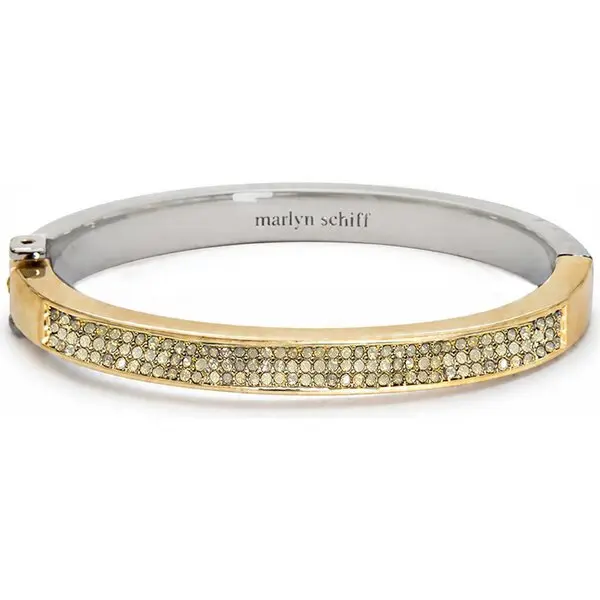 MARLYN SCHIFF Bella Pavé Bangle - Silver Clear