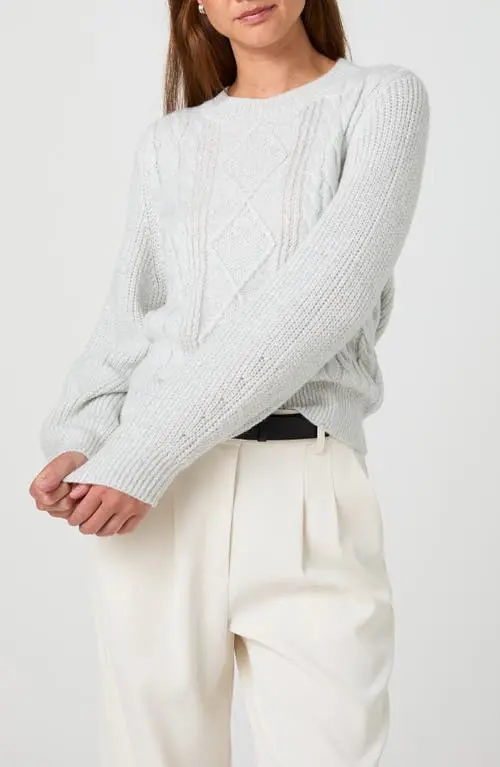 French Connection Avea Sequin Cable Knit Sweater - White