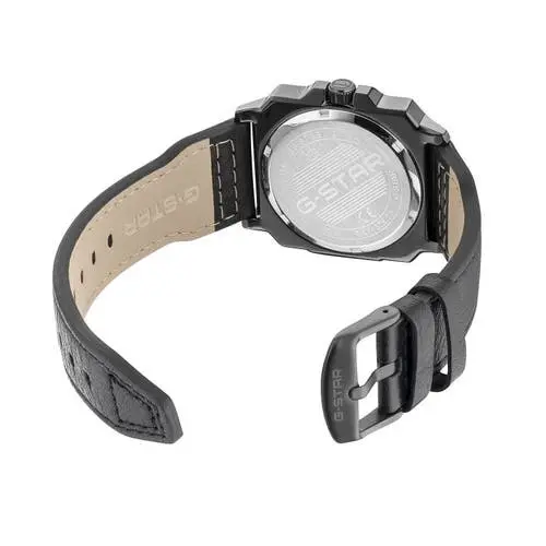 G STAR Cube41mm, Blue Dial, Black Leather Strap