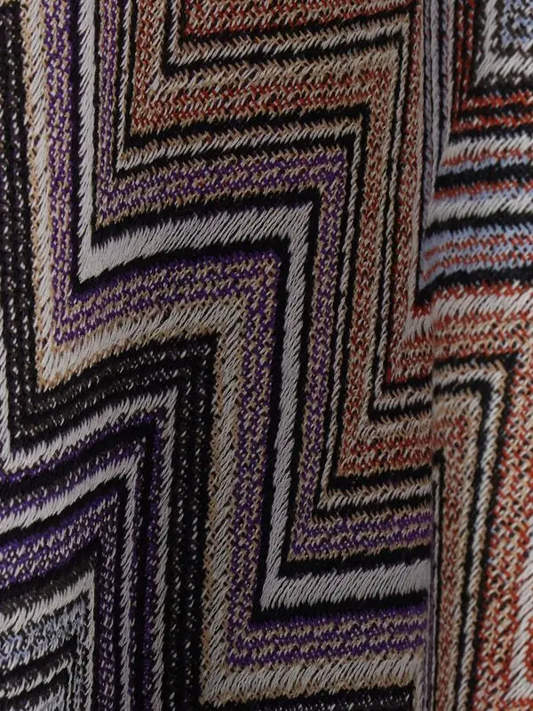 Missoni Zig-zag Wool Poncho With Fringes