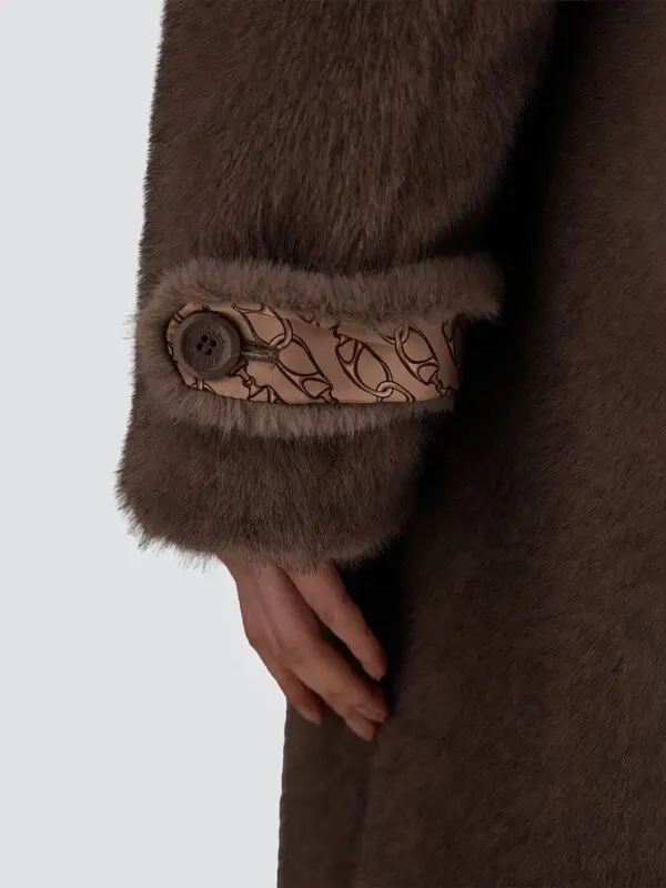 Herno Melange Alternative Mink Fur Coat