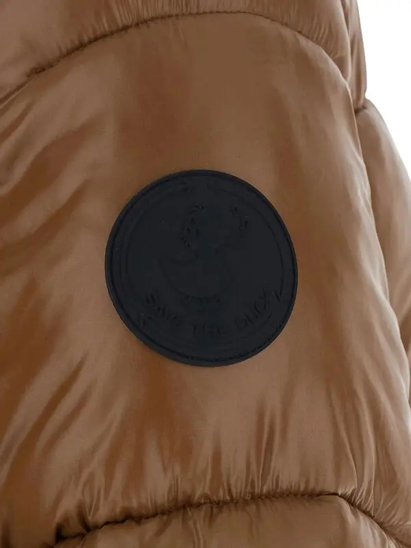 SAVE THE DUCK Biddy Hooded Puffer Jacket With Lacquered Effect