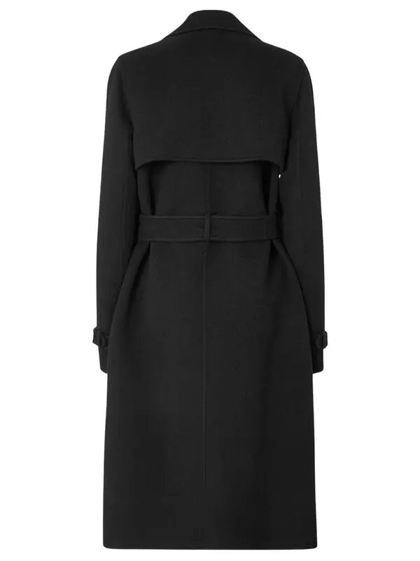 Fendi Double-breasted Midi Wool Trench Coat Ff Zucca