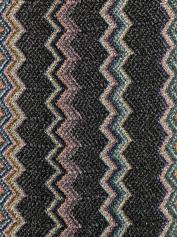 Missoni Zig-zag Lurex Knit Scarf With Fringes
