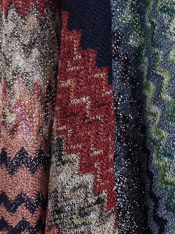 Missoni Zig-zag Lurex Knit Poncho With Fringes