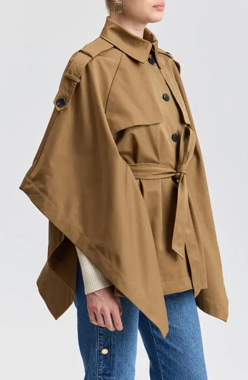 Avec Les Filles Cape Sleeve Trench Coat