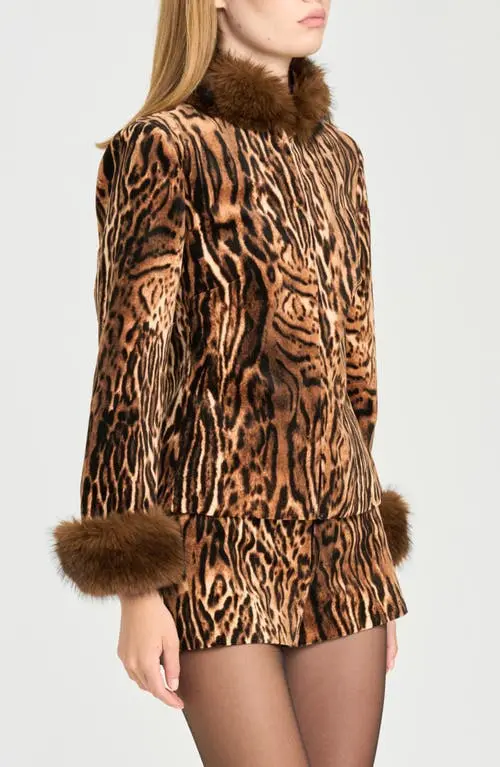 WAYF X Rose Lola Naomi Faux Fur Trim Jacket