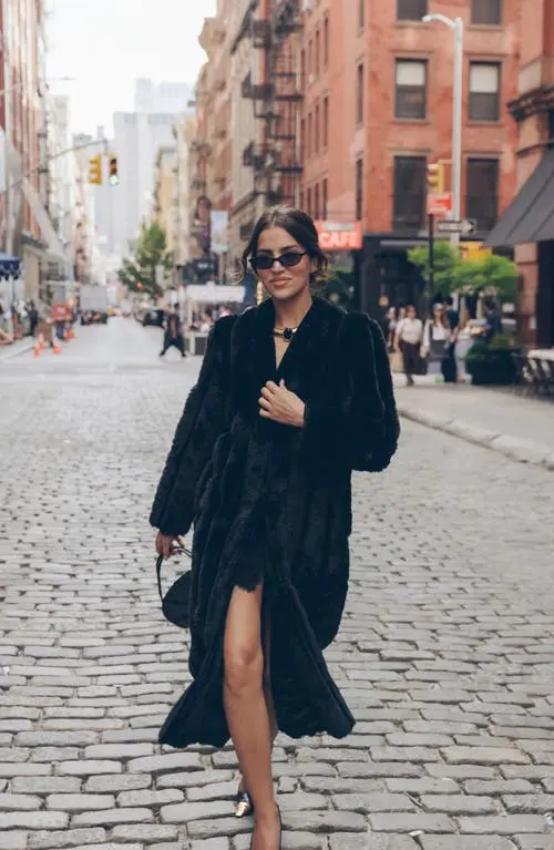 WAYF X Rose Lola Bond Faux Fur Coat - Black