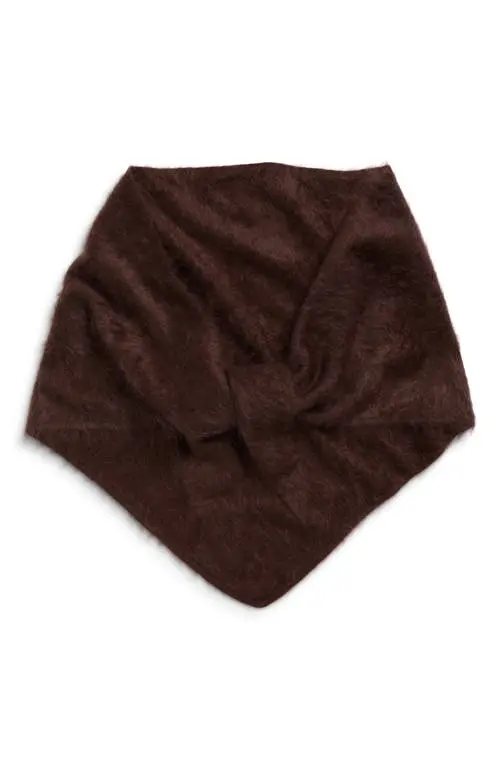Fleurette Brushed Cashmere Triangle Wrap - Chocolate