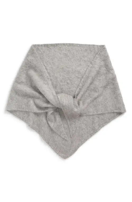 Fleurette Brushed Cashmere Triangle Wrap - Heather Grey
