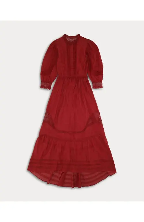 FORTELA Astrid Cotton Muslin Caftan - Cherry