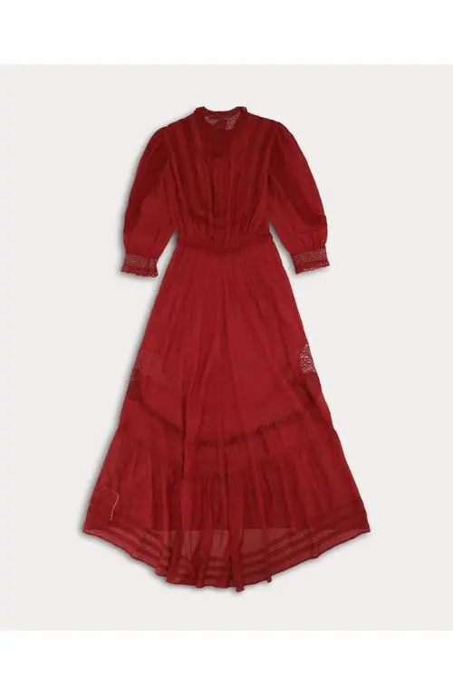 FORTELA Astrid Cotton Muslin Caftan - Cherry