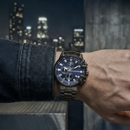 G STAR Bend3d44mm, Blue Dial