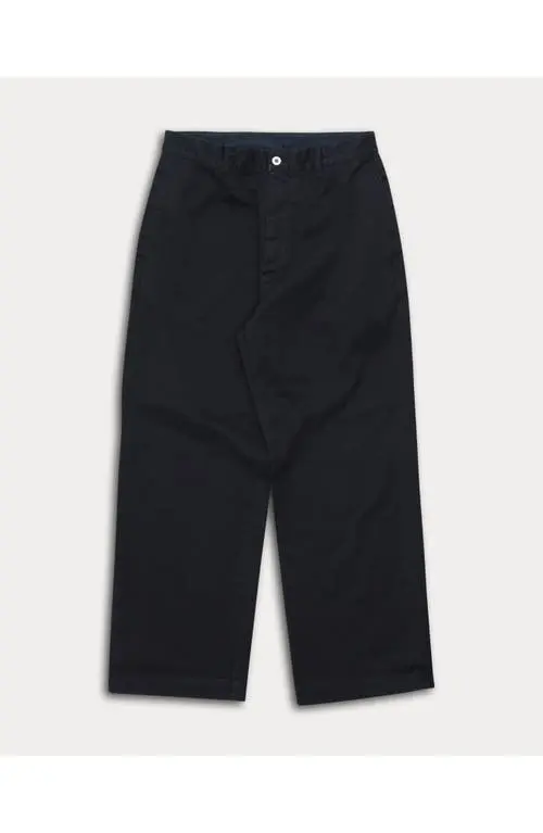FORTELA Silver Herringbone Cotton Trousers - Blue