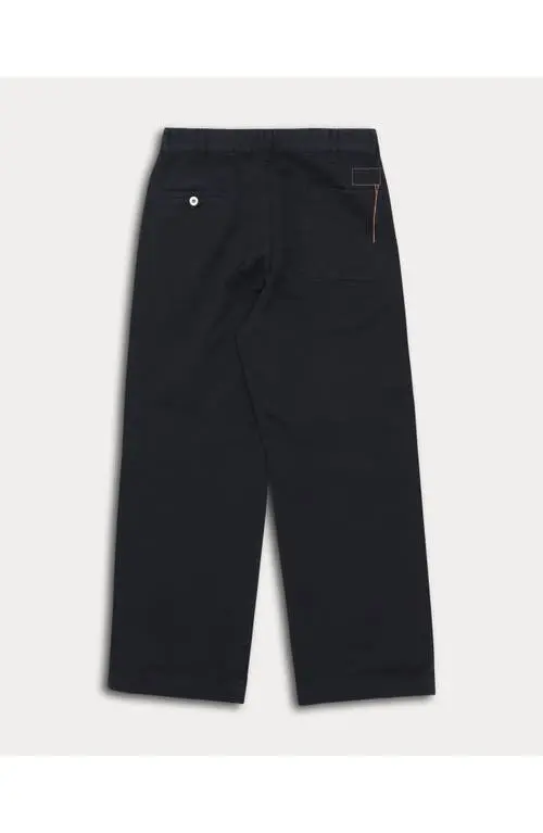 FORTELA Silver Herringbone Cotton Trousers - Blue