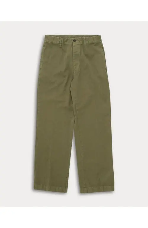 FORTELA Silver Herringbone Cotton Trousers - Sage