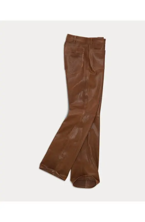 FORTELA Jane Nappa Leather Bootcut Trousers - Brown