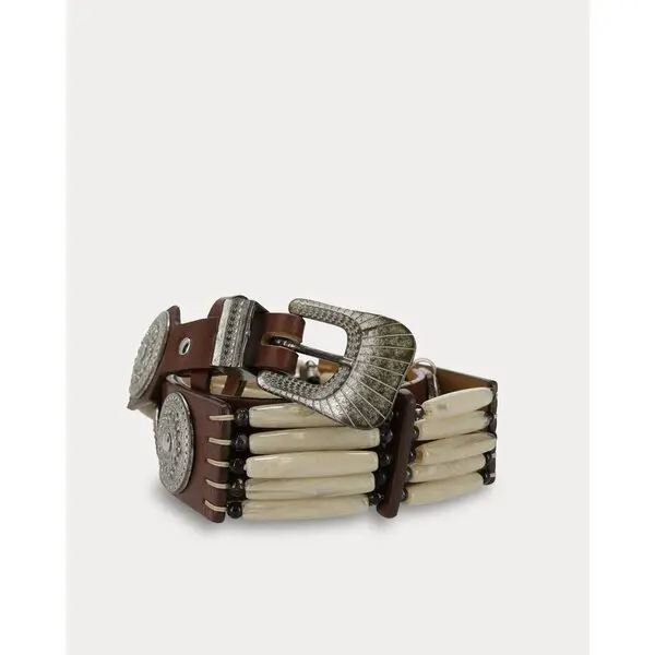 FORTELA Tamika Bead And Stud Calfskin Belt