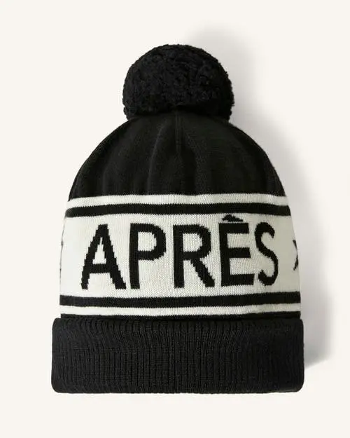Perfect Moment Wool Après Schild Beanie - Black