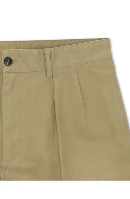FORTELA Newyork Pleated Reverse Cotton Canvas Pants - Beige