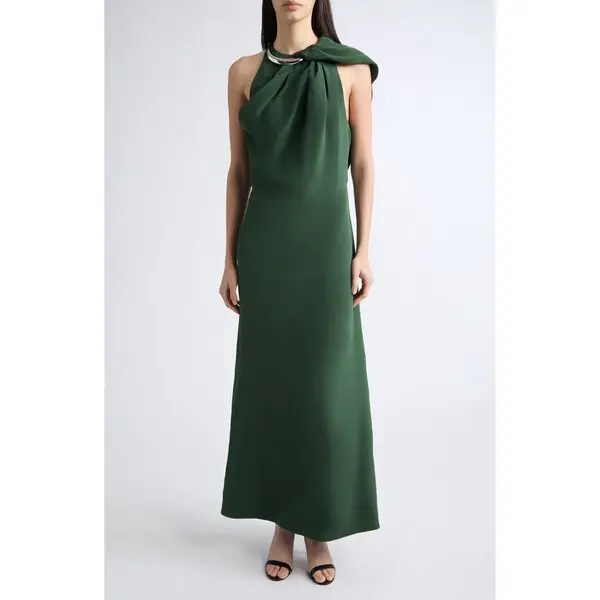 Altuzarra Crawford Draped Silk Dress - Hunter
