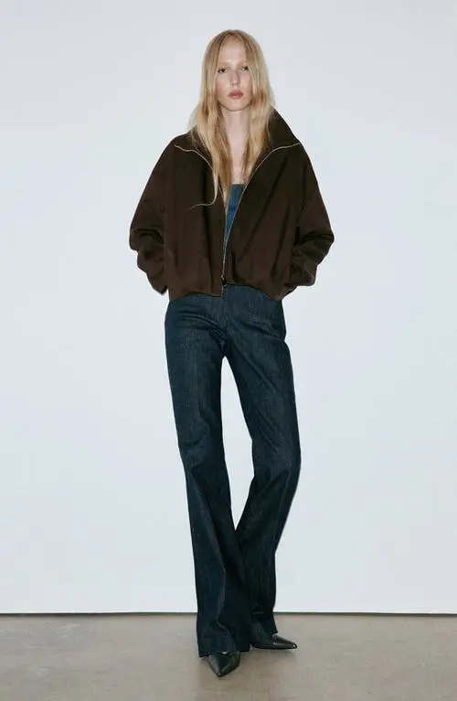 Mango Mid Rise Flared Jeans - Open Blue