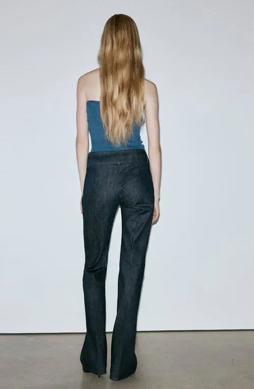 Mango Mid Rise Flared Jeans - Open Blue