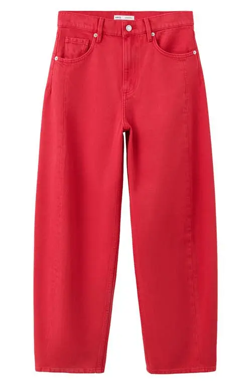 Mango High Waist Balloon Leg Jeans - Red