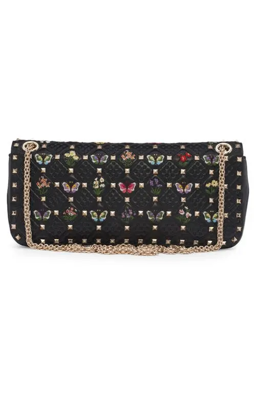 Valentino Garavani Small Rockstud Embroidered Leather Shoulder Bag