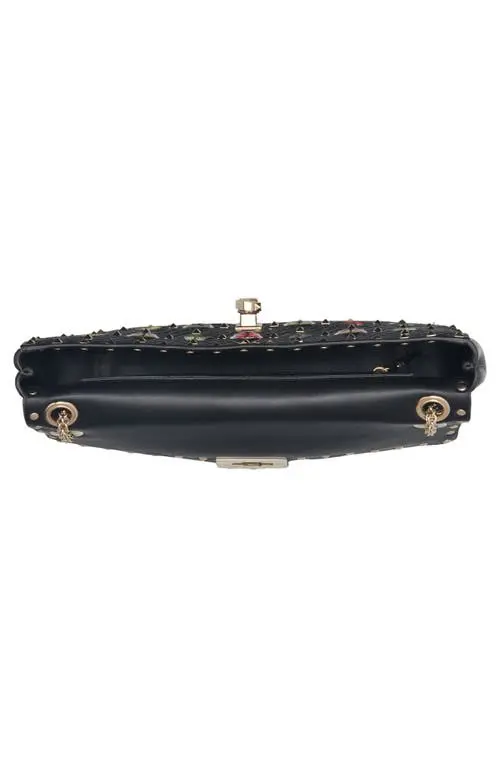 Valentino Garavani Small Rockstud Embroidered Leather Shoulder Bag